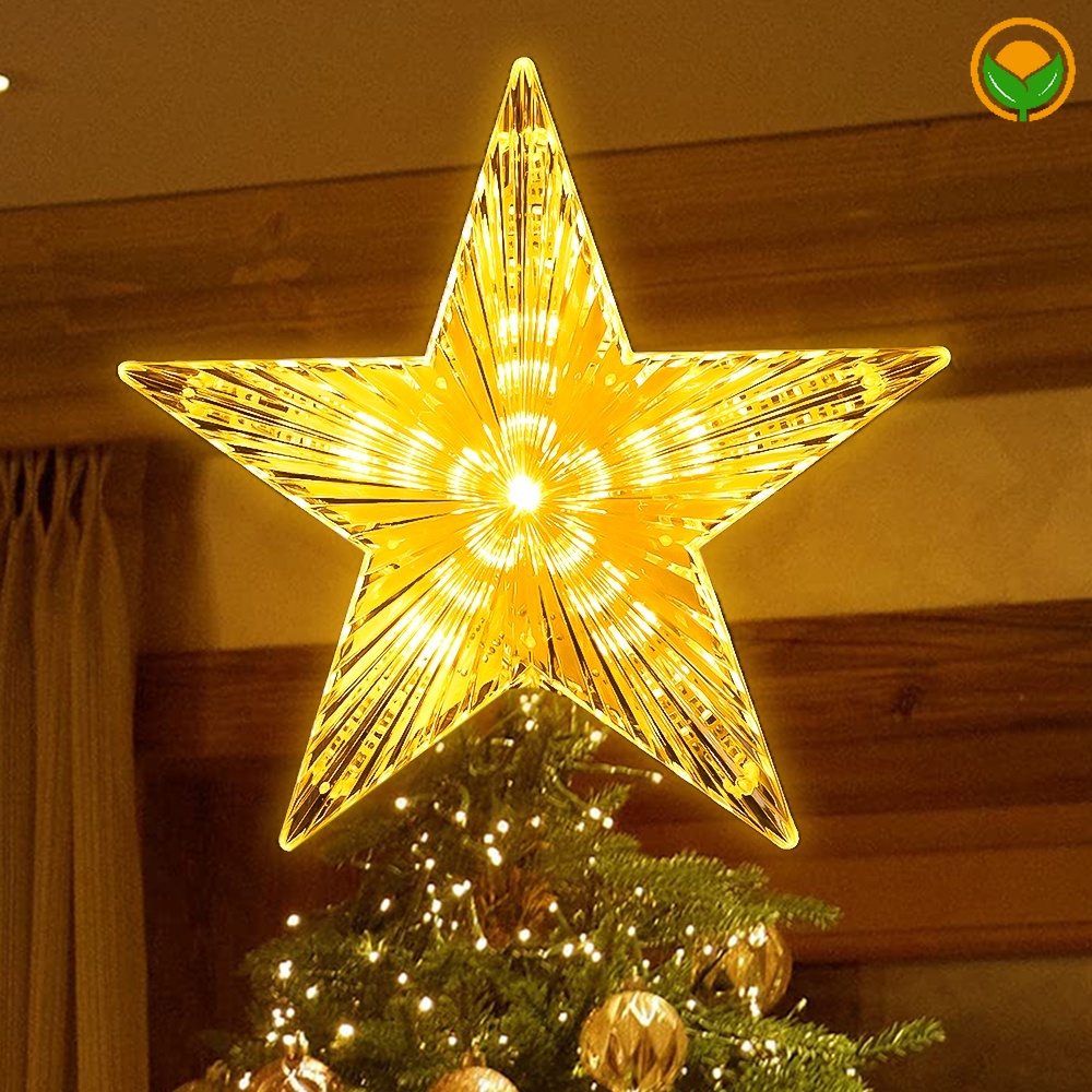 Christmas Tree Topper Decorative Lamp/ Five-pointed Star Decoration Led ...