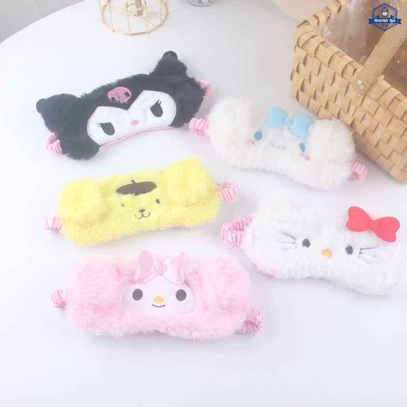 Cartoon Sleep Shading Eye Mask Kuromi Cinnamon Roll Student White ...