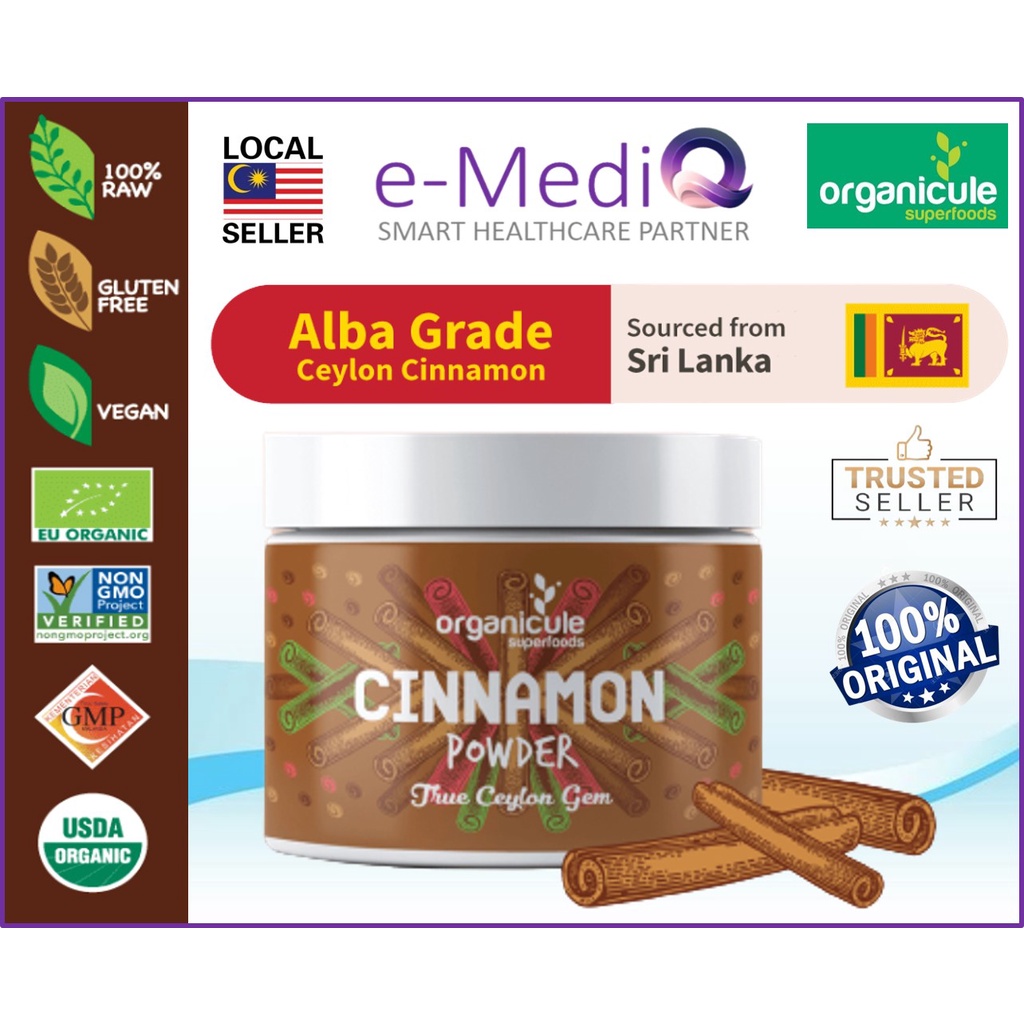 Ceylon Cinnamon Powder 100g by Organicule (Alba Grade / Anti-Diabetic ...