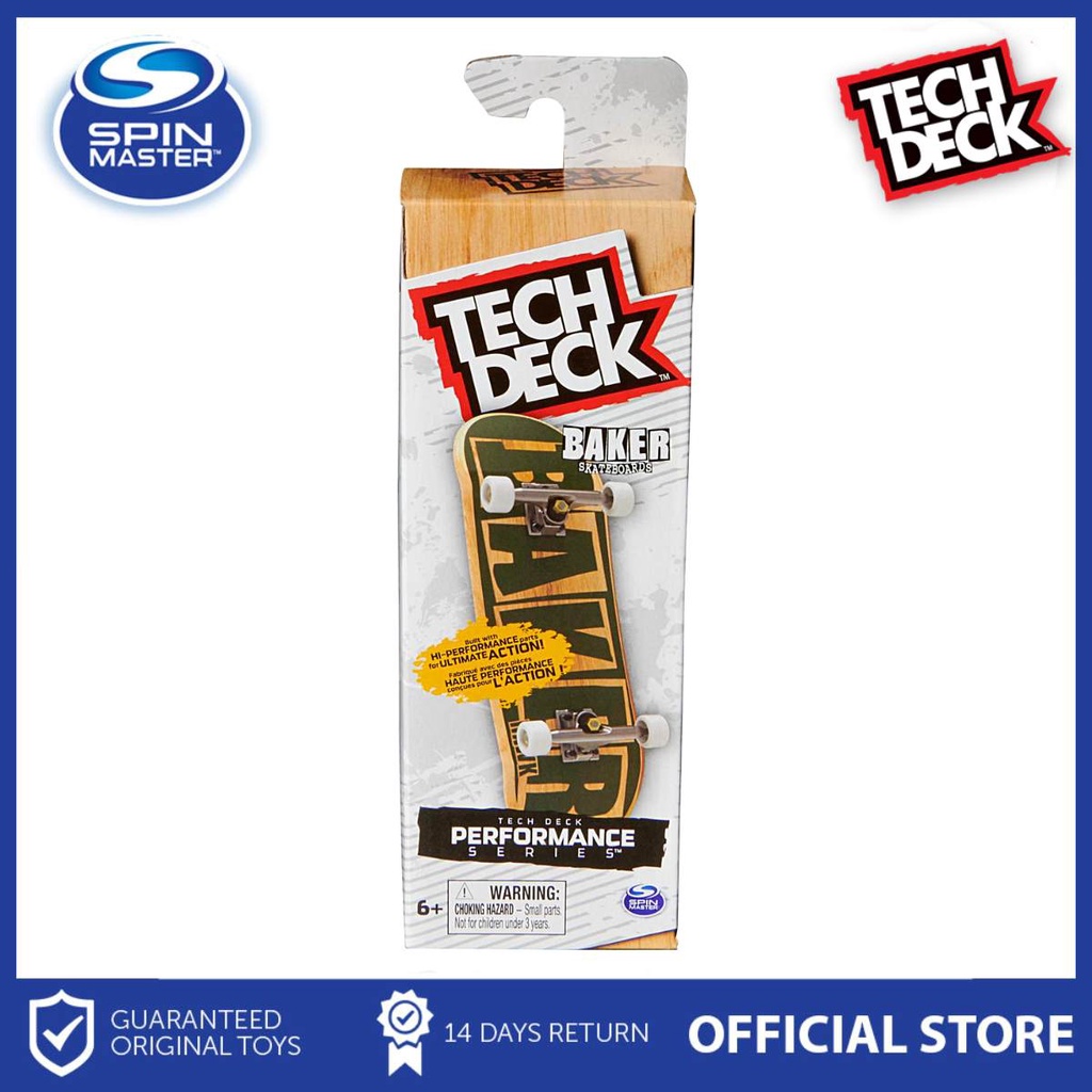 Tech Deck Performance Wood Series Single Pack Skateboard Toys for Kids I Fingerboard - Baker ...