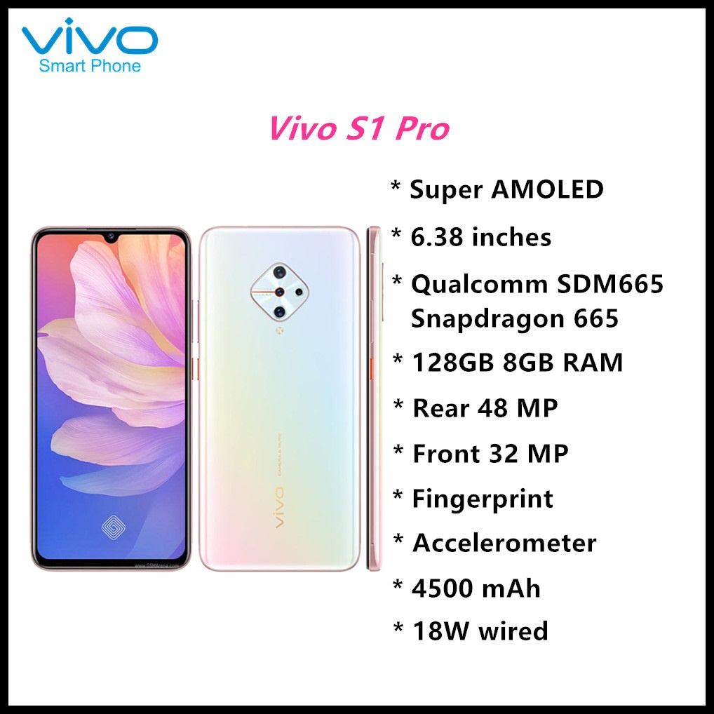 Vivo S1 Pro - (8GB RAM + 128GB ROM) 6.38 inch 48MP Quad Camera 4G LTE Smartphone | Shopee ...
