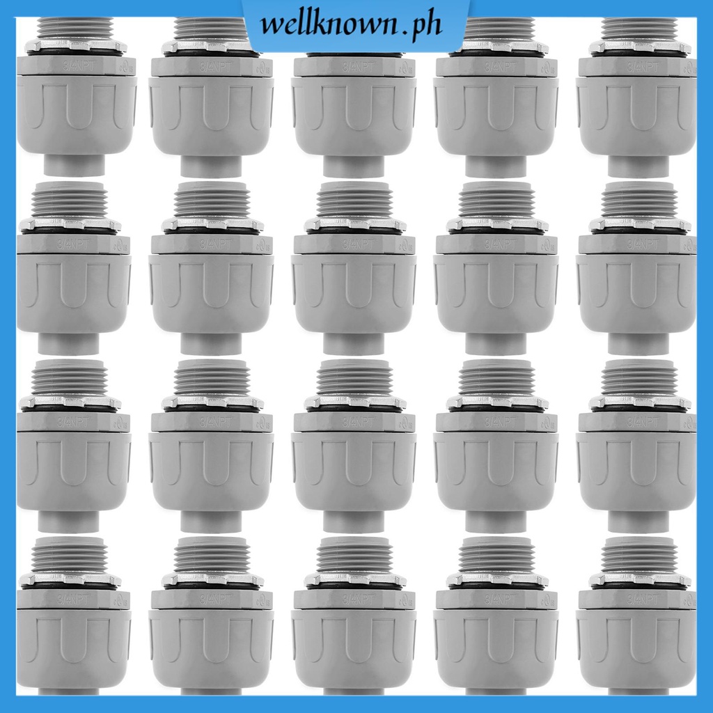 20Pcs 3/4 inch Liquid Tight Connector PVC Straight Conduit Connector ...