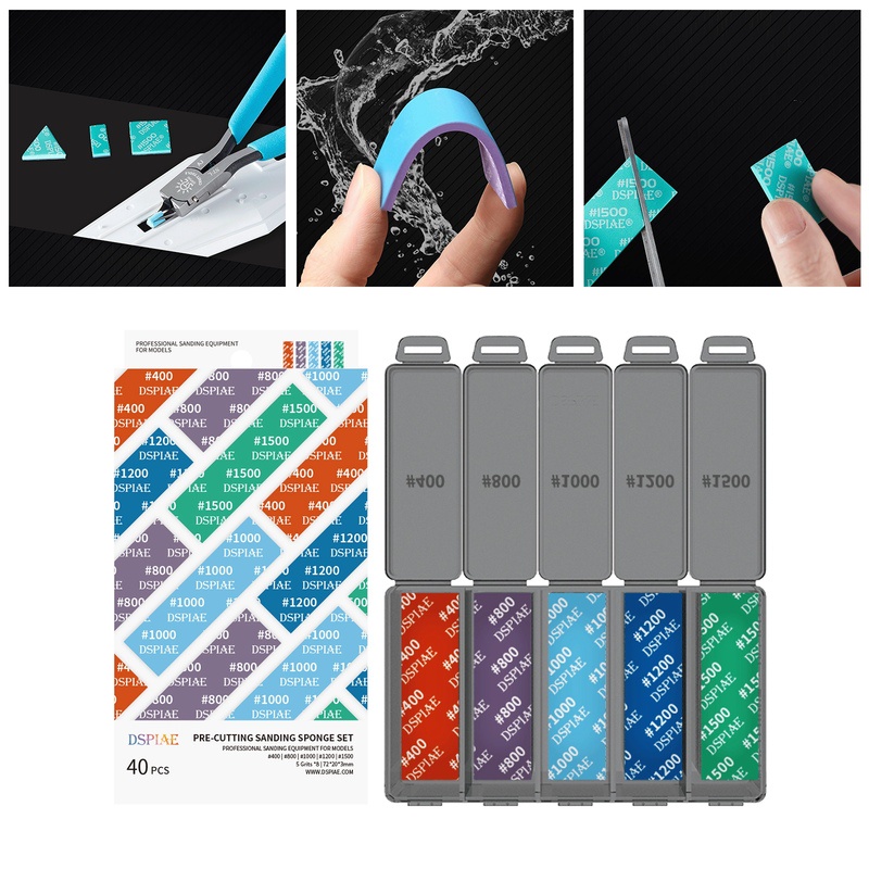 DSPIAE DS3-S01 Sanding Sponge Set Arc Grinding Polishing Sandpaper ...