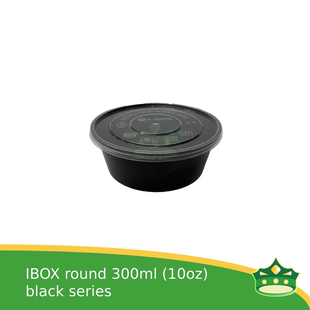 IBOX brand BLACK microwavable plastic round containers take out for ...