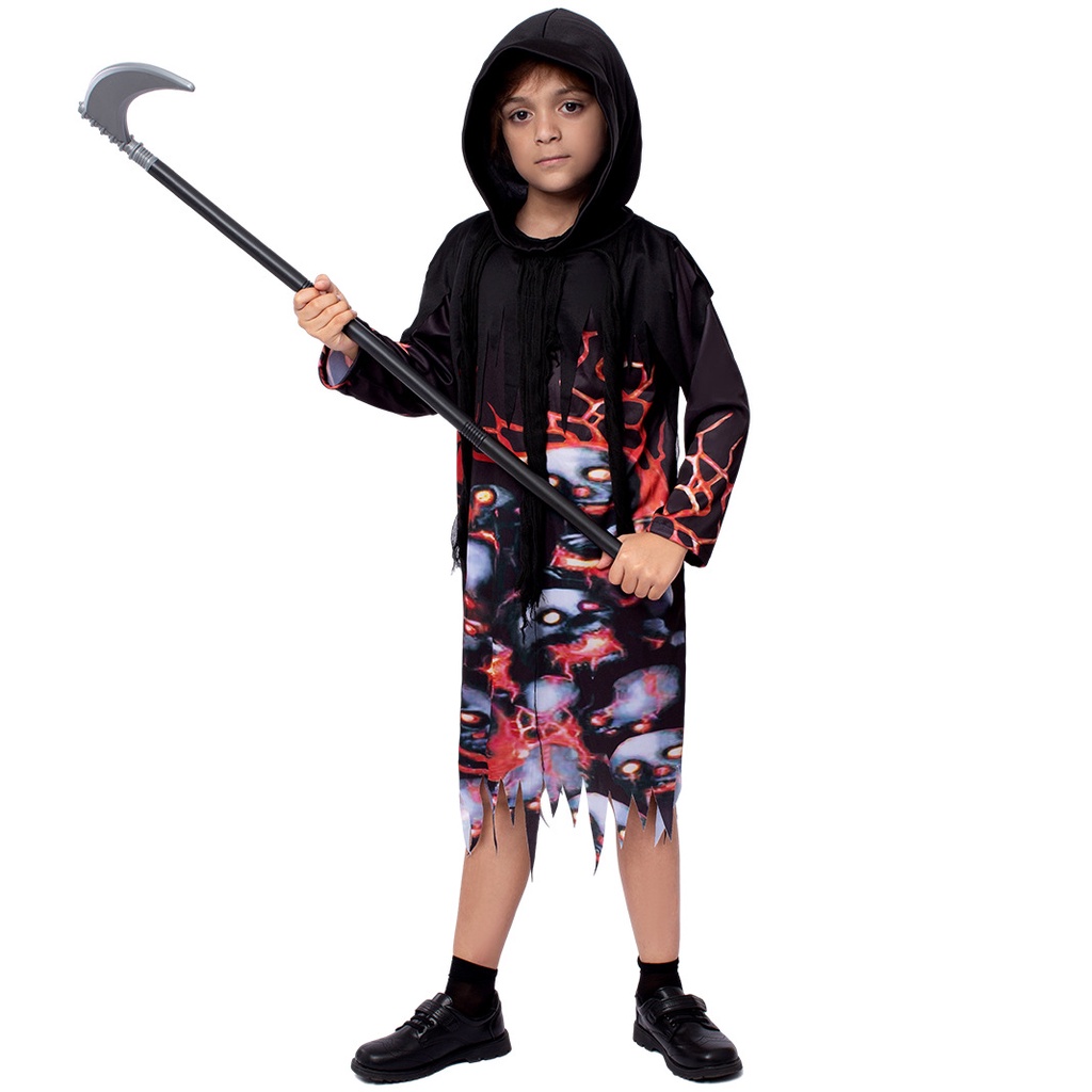 Halloween New Style Lava Harvest Death Cosplay costume Children's Party ...