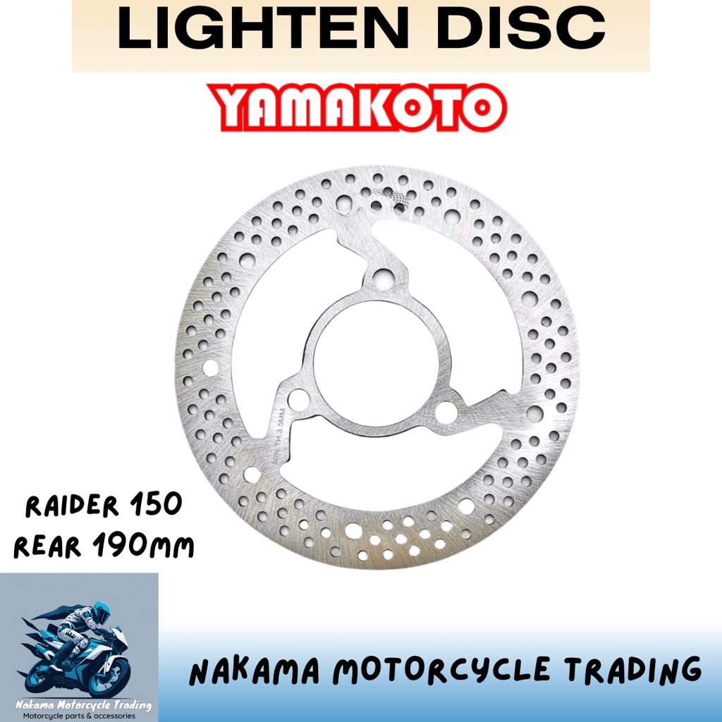 Lighten Disc Raider 150 Rear 190mm | Shopee Philippines
