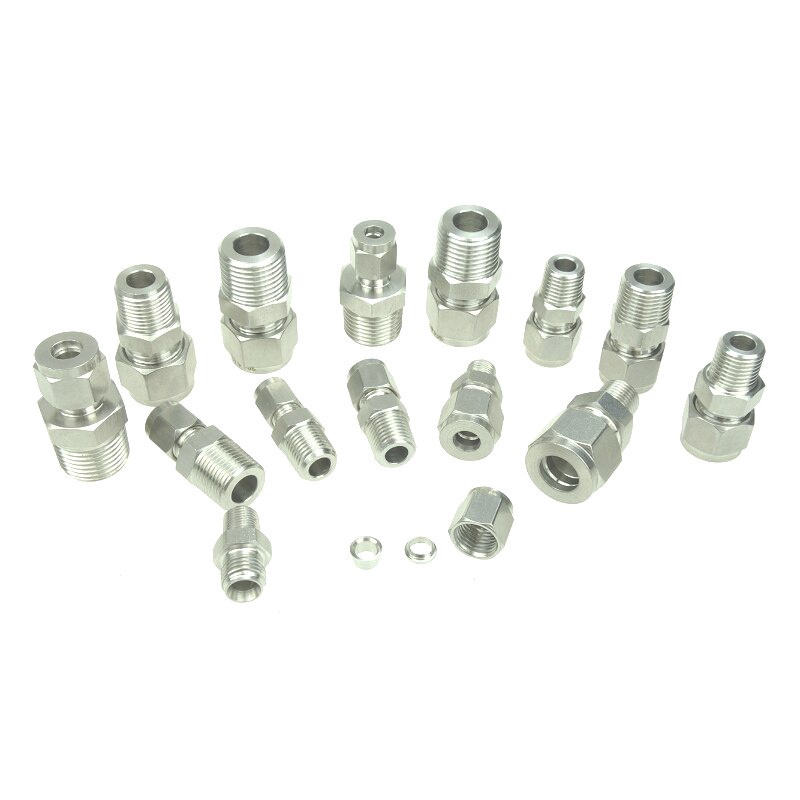 Double Ferrule Compression Fitting Male Connector SS304 6mm 8mm 10mm ...