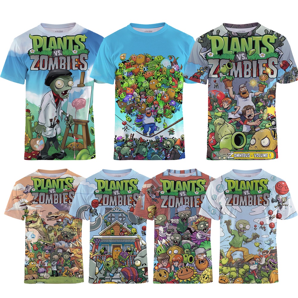 Plants Vs Zombies PVZ Kids Tshirt Casual Boy Child Cool Tops Tee 5 ...