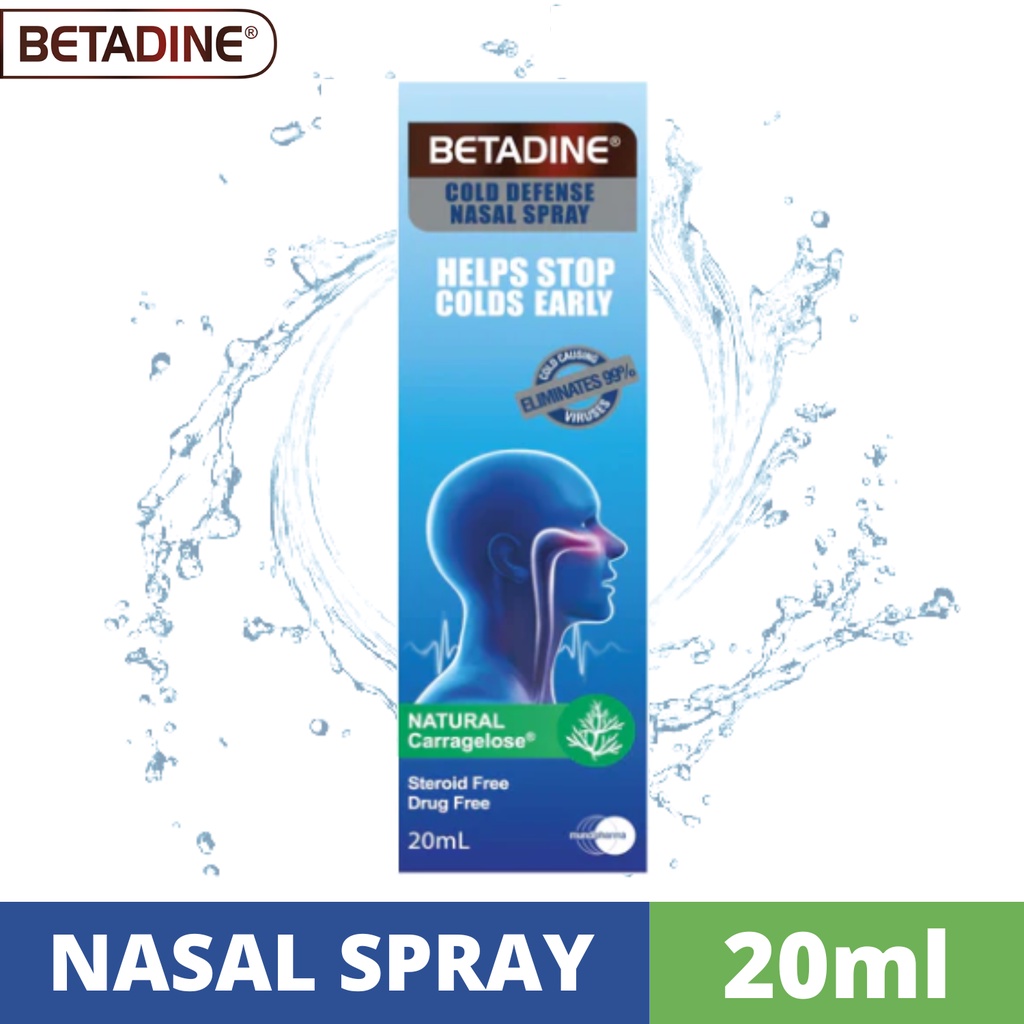 Betadine Cold Defense Nasal Spray Natural Carragelose 20ml by Mavens ...