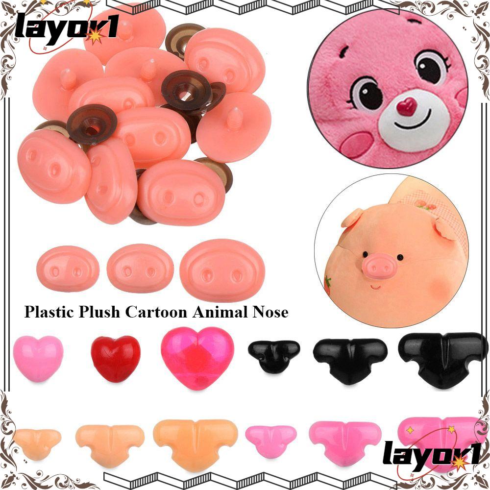 LAYOR1 10pcs Plush Animal Nose Multistyles DIY Animals Buttons Oval ...