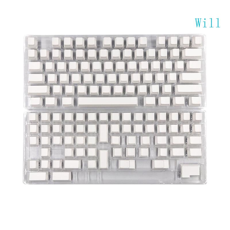 Will 137PCS Stylish Minimalist White Blank Keycaps CherryHeight PBT ...