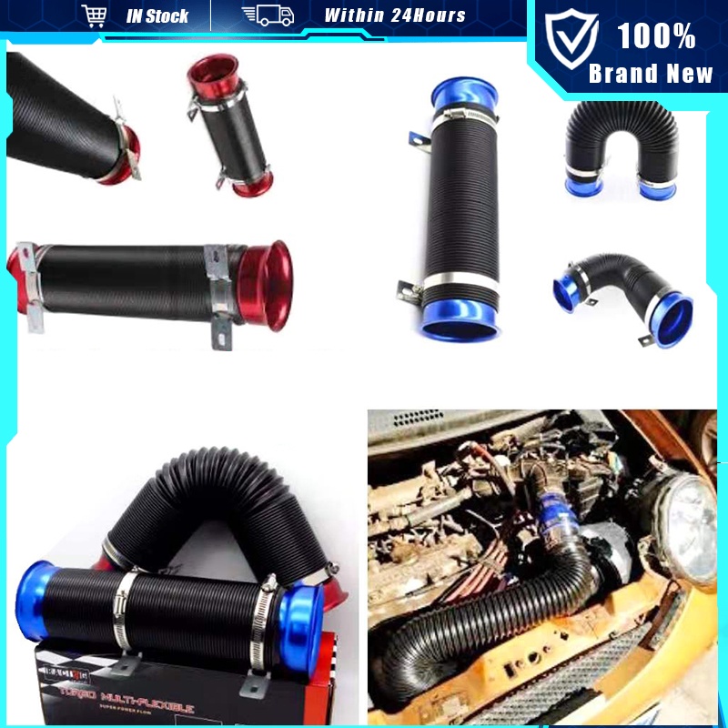 76mm(3") Flexible Car Engine Air Intake Pipe Hose Inlet Tube Rubber ...