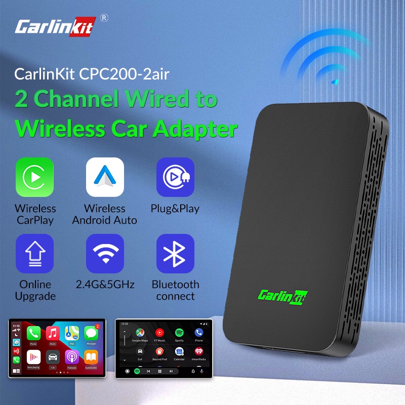 CarlinKit 5.0 2air CarPlay Android Auto Wireless Adapter Portable Dongle for OEM Car Radio with ...