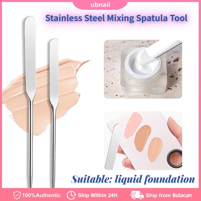 Stainless Steel Mixing Spatula Tool Nail Art Makeup Foundation ...