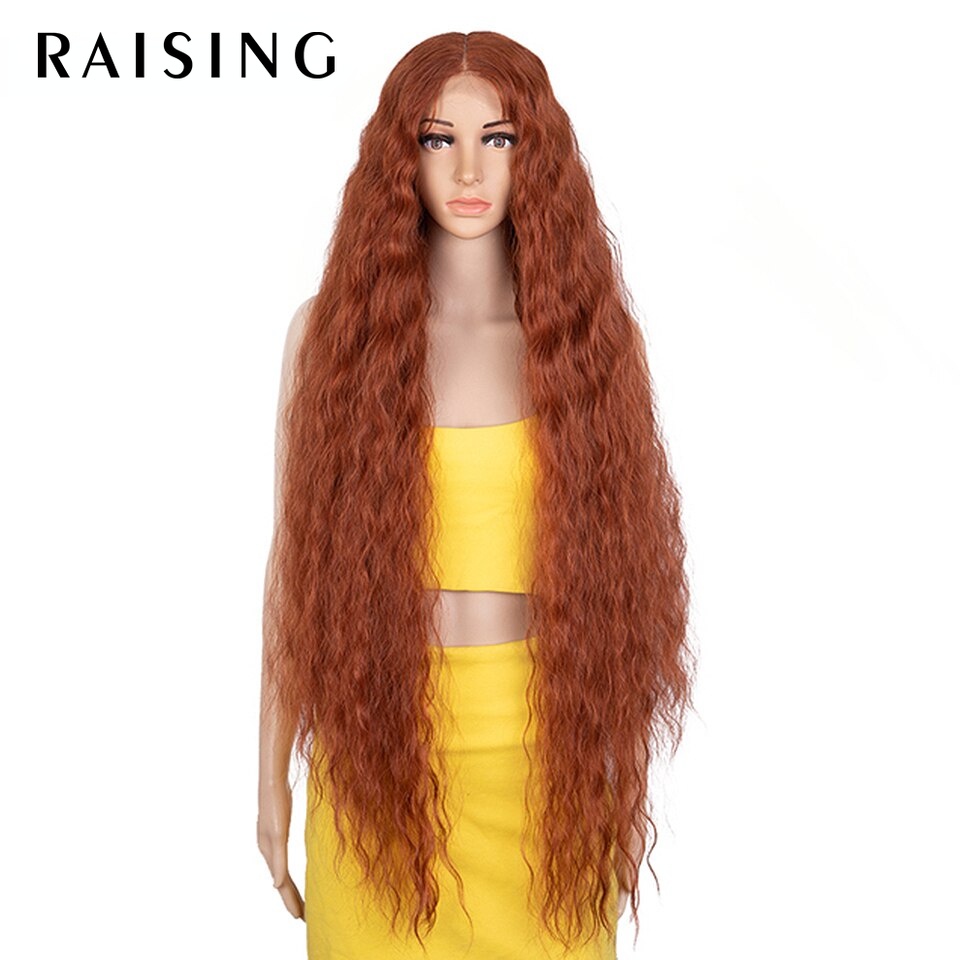 RAISING Cosplay Synthetic Lace Wigs For Black Women Long Curly Hair 42 ...