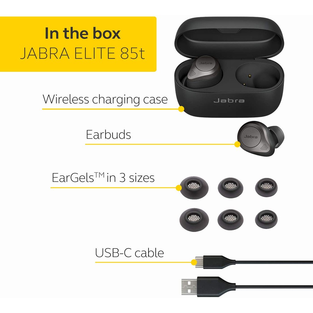 Jabra Elite 85t - Jabra Advanced Active Noise Cancelling True Wireless ...