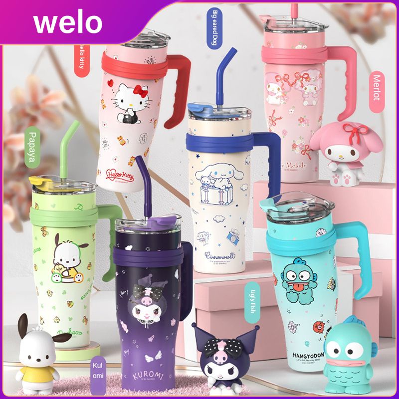 WELO 1200ml Sanrio Thermos Cup 304 Stainless Steel Kawaii Cinnamoroll ...