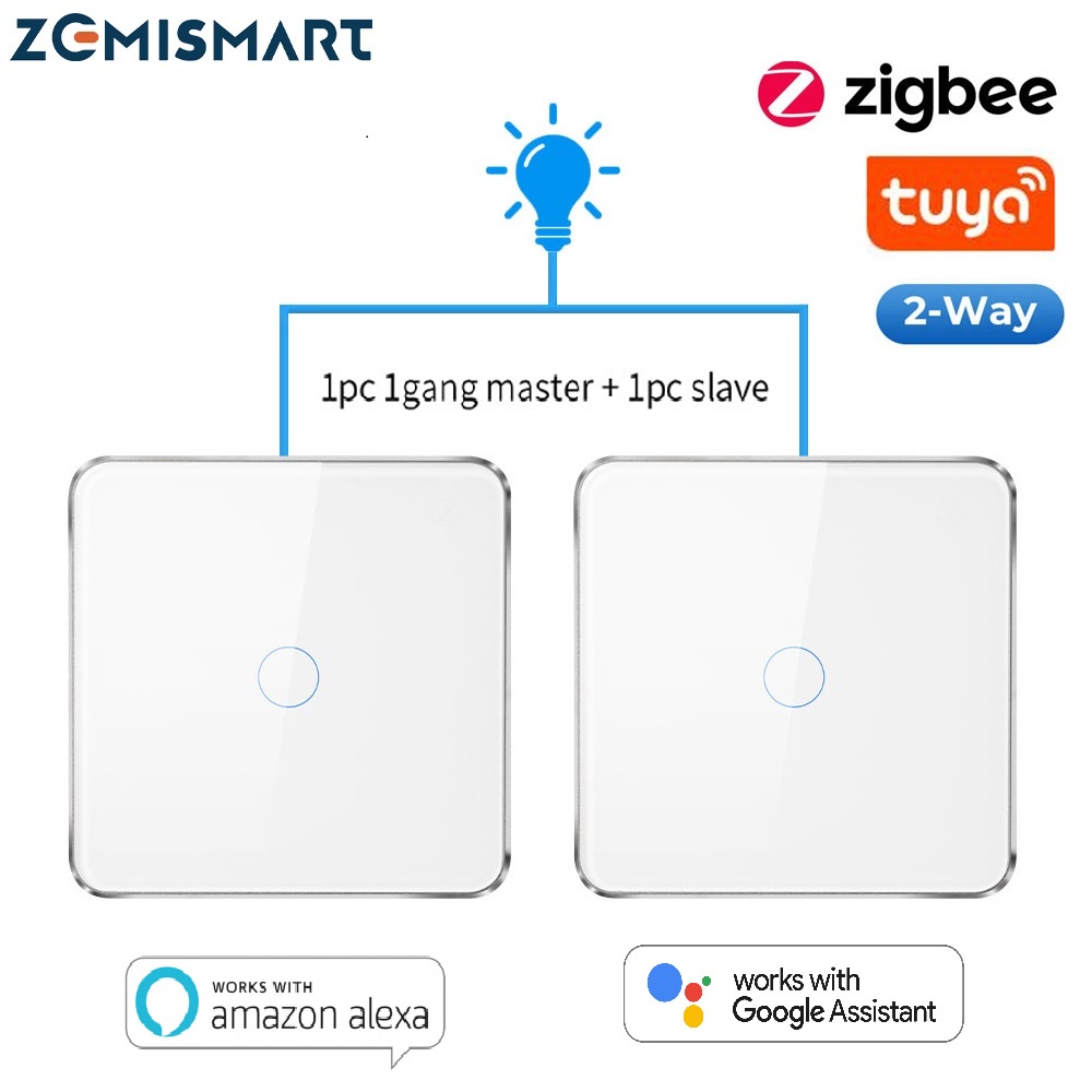 zemismart Zigbee Light Switch 2Way Touch Neutral Relay Light Switch ...