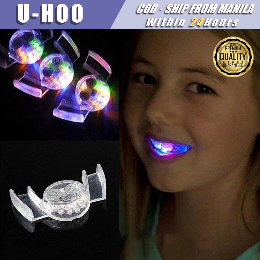 Clear LED Flashing Teeth Brace Colorful Flash Halloween Party Props ...