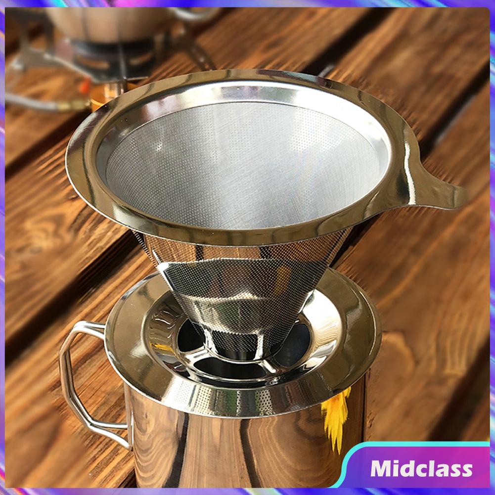 Cone Coffee Filter Holder 304 Stainless Steel Double-layer Coffee Drip ...