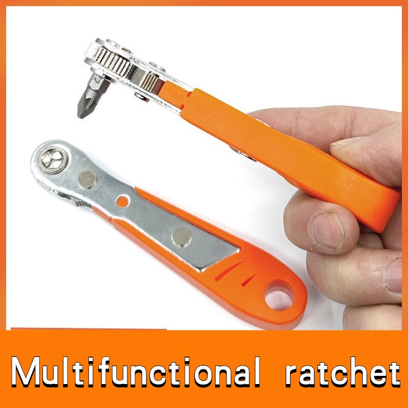 Quick ratchet screwdriver L-shaped right-angle turning elbow cross plum ...