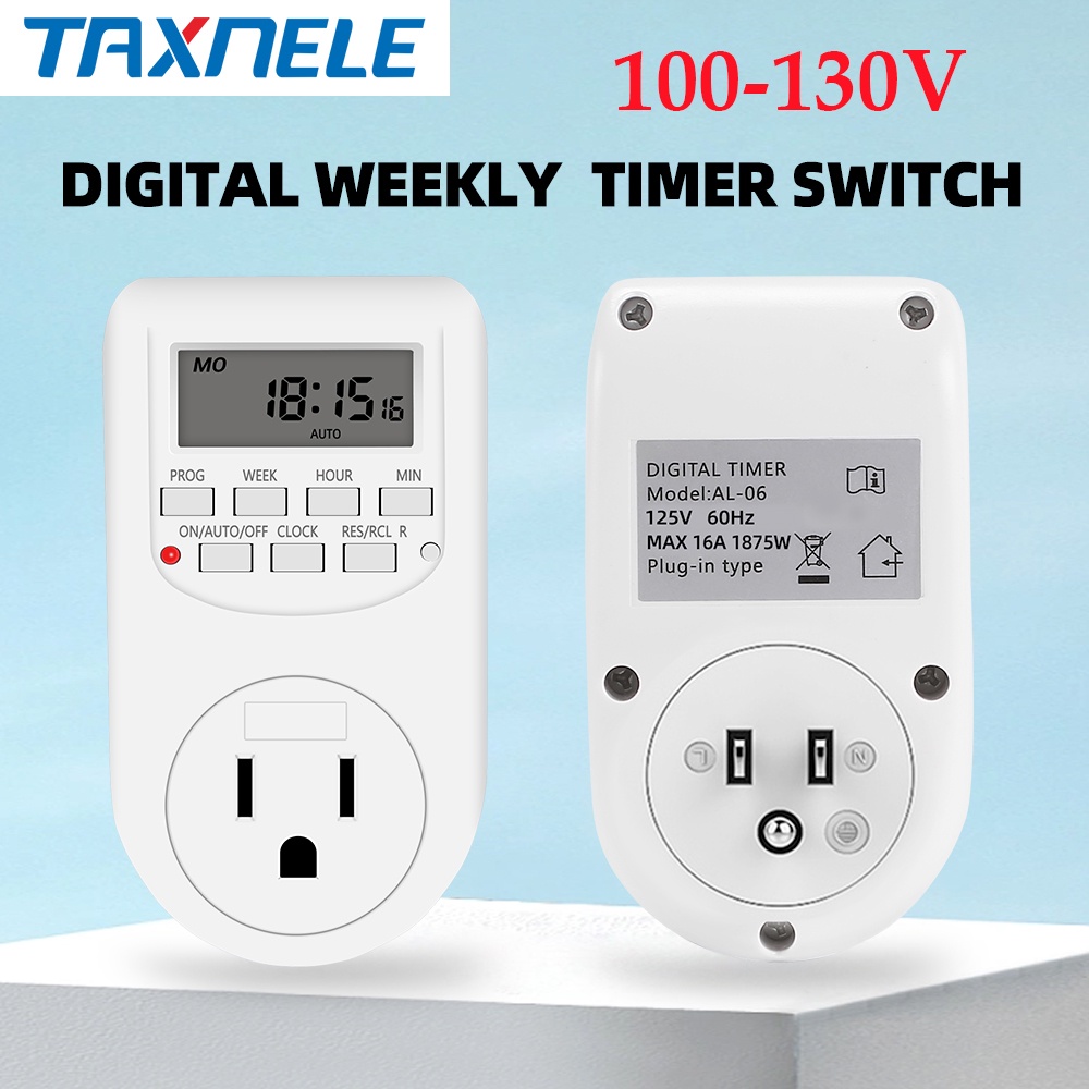 110v 125v 130v Digital Timer Switch Electronic 12 24 Hour Weekly Programmable Timing Socket Us