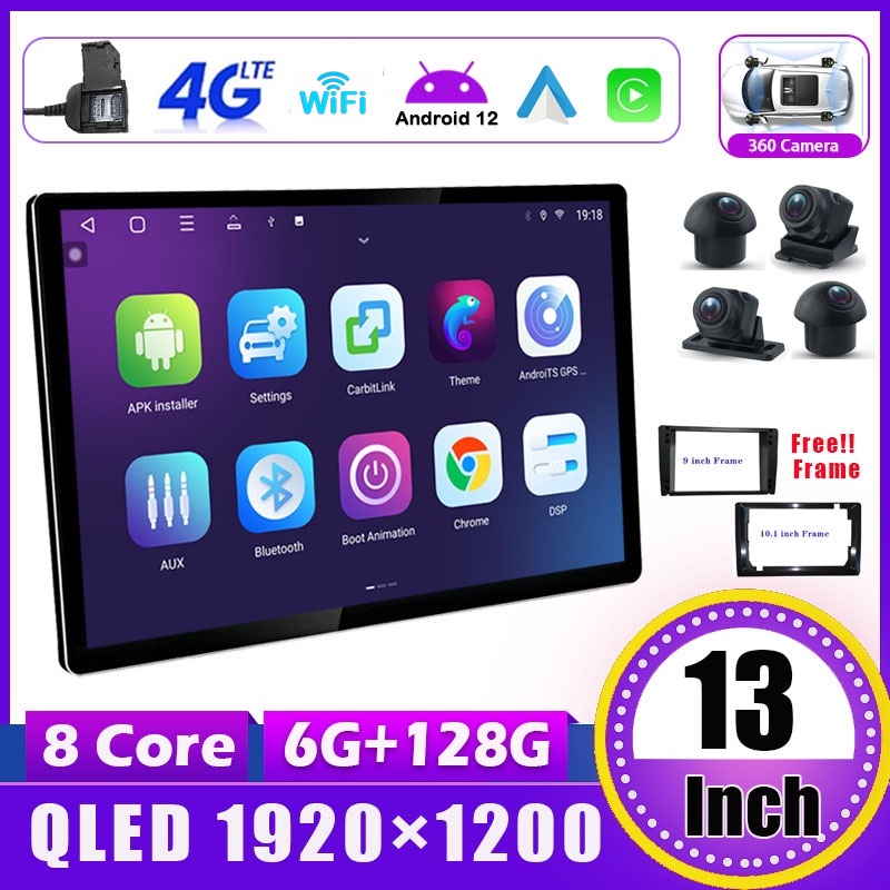 【13inch 8Core 6G+128G】Android Car Stereo Support 360 Panoramic ...