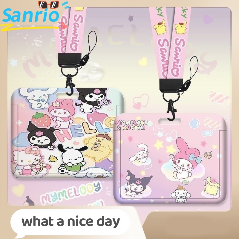 Sanrio Card Holder Cartoon Cute Lanyards & Name Tags Melody Kuromi Id ...