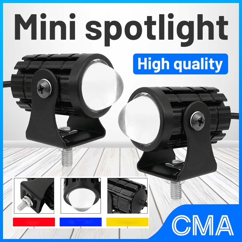 2 PCS Motorcycle Mini Driving Lights High Low Yellow/White LED ...