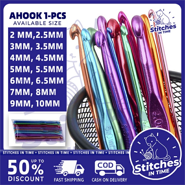 St Aluminum Crochet Hook Knit Soft Milk Cotton Yarn Ahook 1pc Shopee