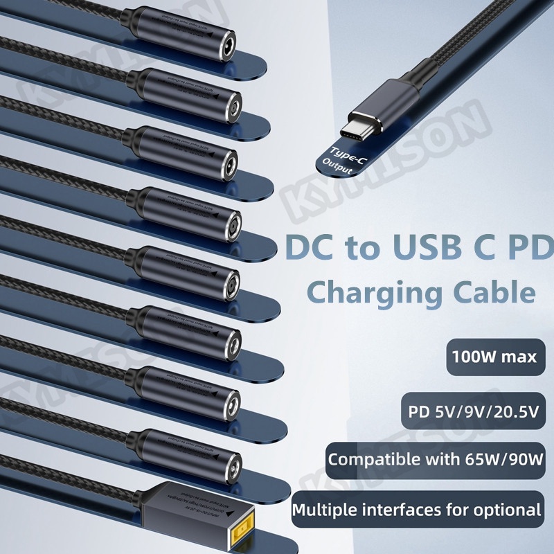 100W DC Female to USB Type C PD Fast Charging Cable Converter for ...