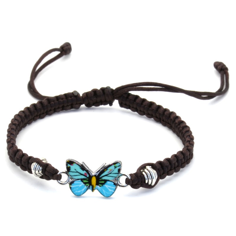 Bracelet European and American Hand-Woven Couple Butterfly Wrist String ...