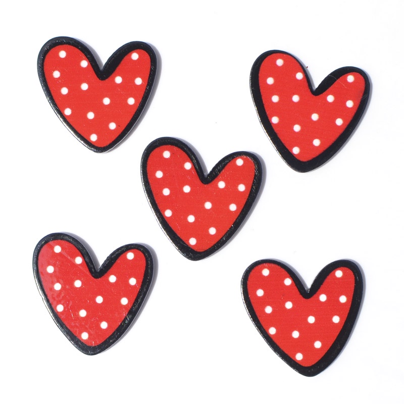 10Pcs Hot Heart Resin Accessories Red Heart Flat Back Cabochon DIY ...