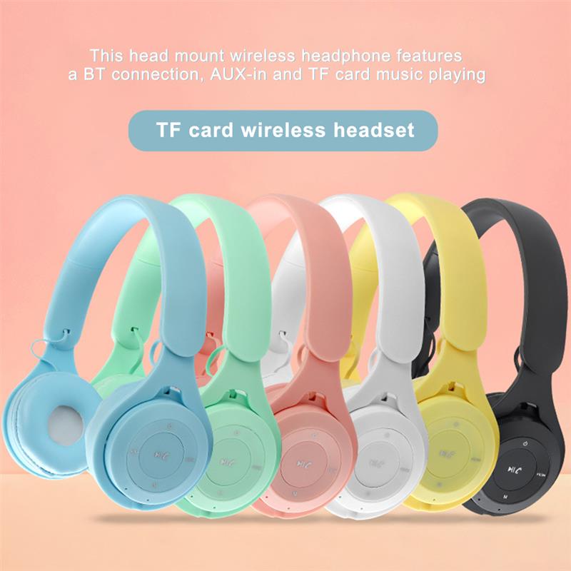 Y08 Macaron Colors Wireless Bluetooth On-Ear Headphones Stereo Headset ...