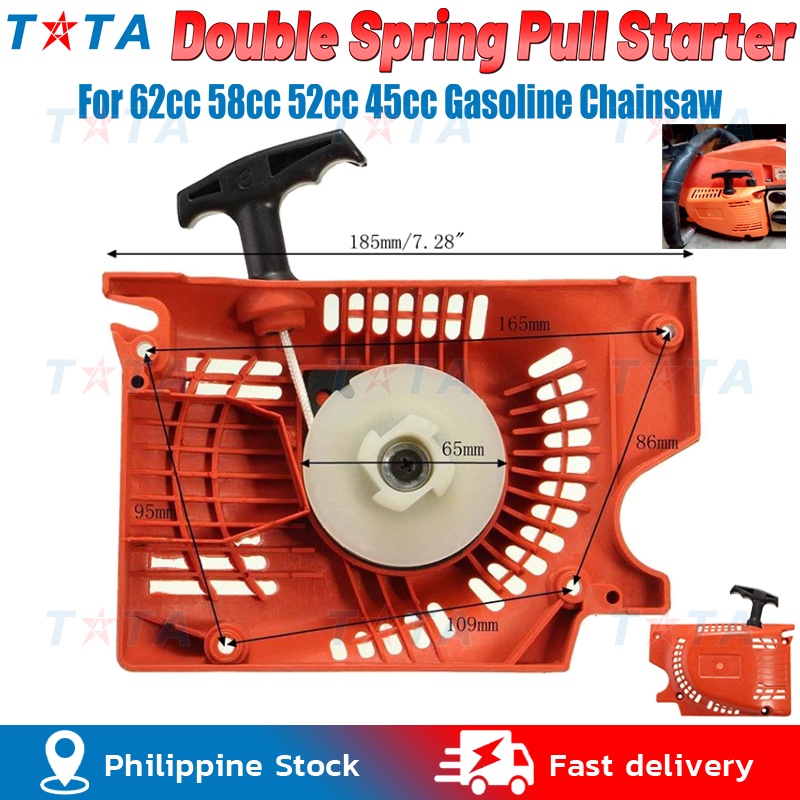 Chainsaw Recoil Starter Double Spring Recoil Easy Starter Kit For 62cc ...