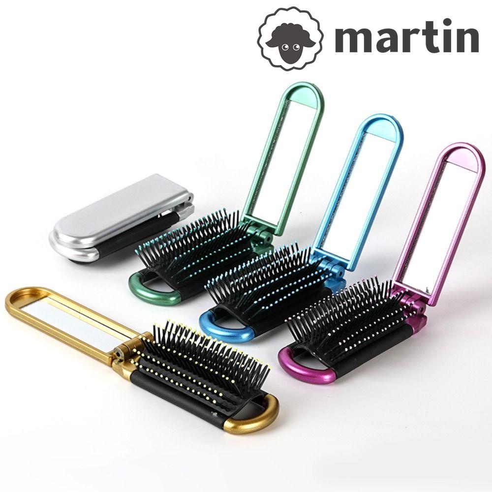 MARTIN 2 in 1 Folding Comb Mirror Set, Mini Colorful Air Bag Hair Comb ...