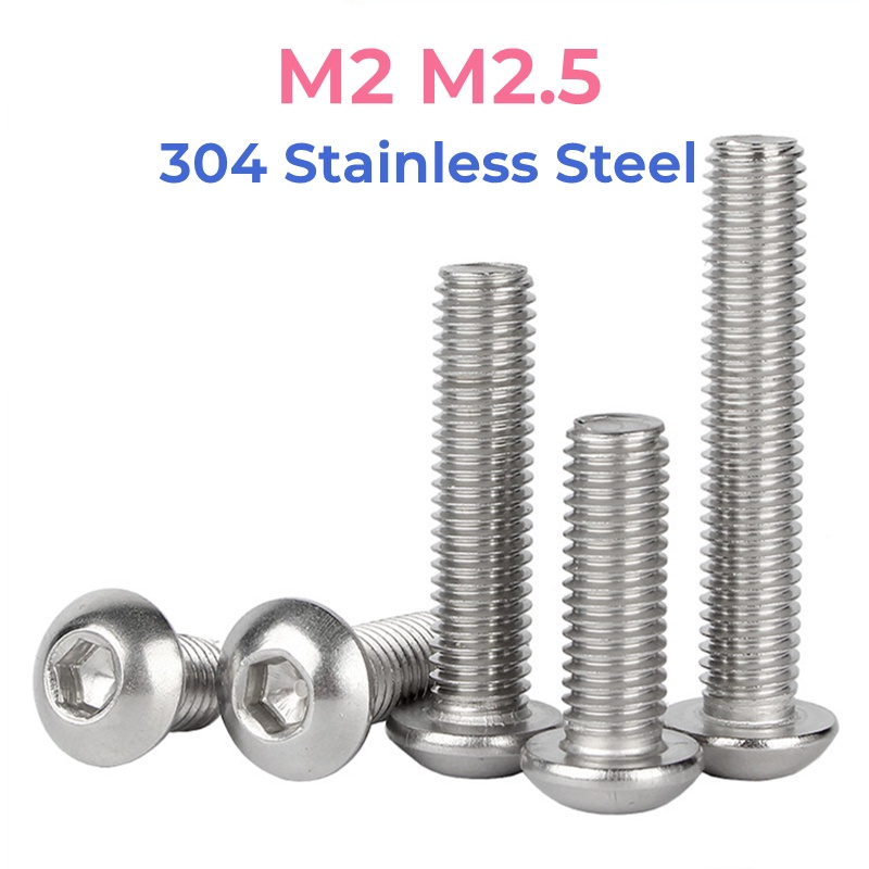 304 Stainless Steel Hex Hexagon Socket Button Round Head Allen Screw ...