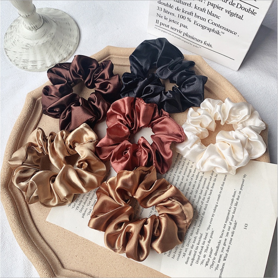 EMS Fashion Silk Scrunchie Hair Tie Fashion scrunchies Korean Hair ...