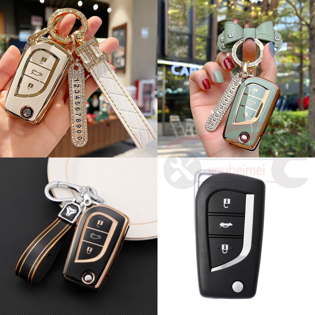 Soft TPU Car Remote Key Case Cover For Toyota Fortuner Hilux Altis ...