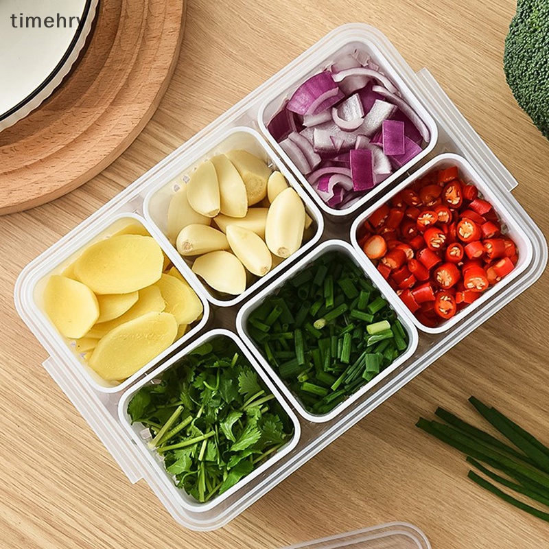 TY 6 Grids Food Fruit Storage Box Compartment Refrigerator Freezer ...