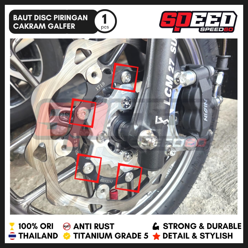 Galver Drat Disc Galver Disc Bolts 10 Grade Titanium Bolts Grade 5 ...