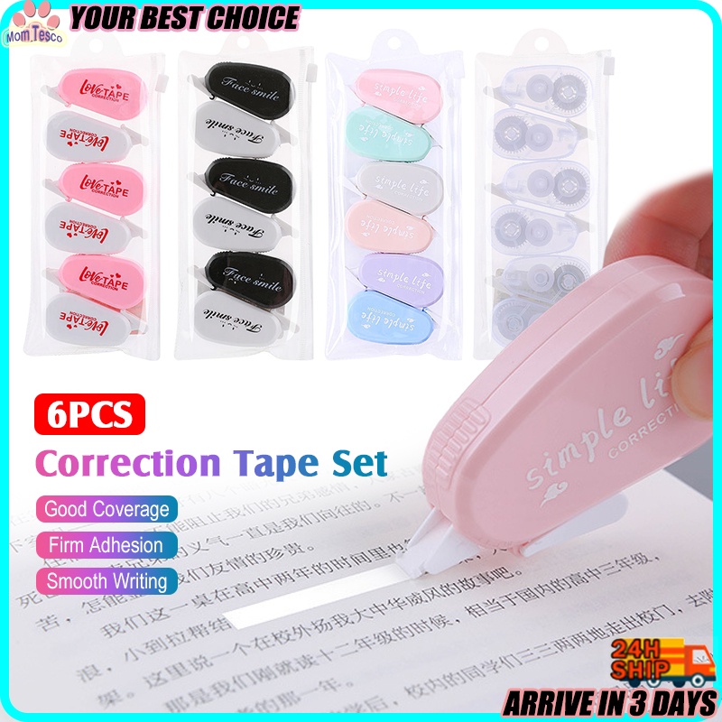 6 In 1 Set Mini Cute Mute Correction Tape Morandi Large-Capacity ...