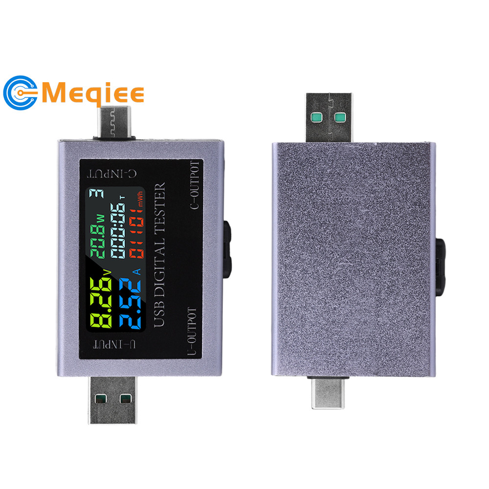 DC4.5~50V 0-8A Multi-function USB+Type-C Color Screen Digital Display ...