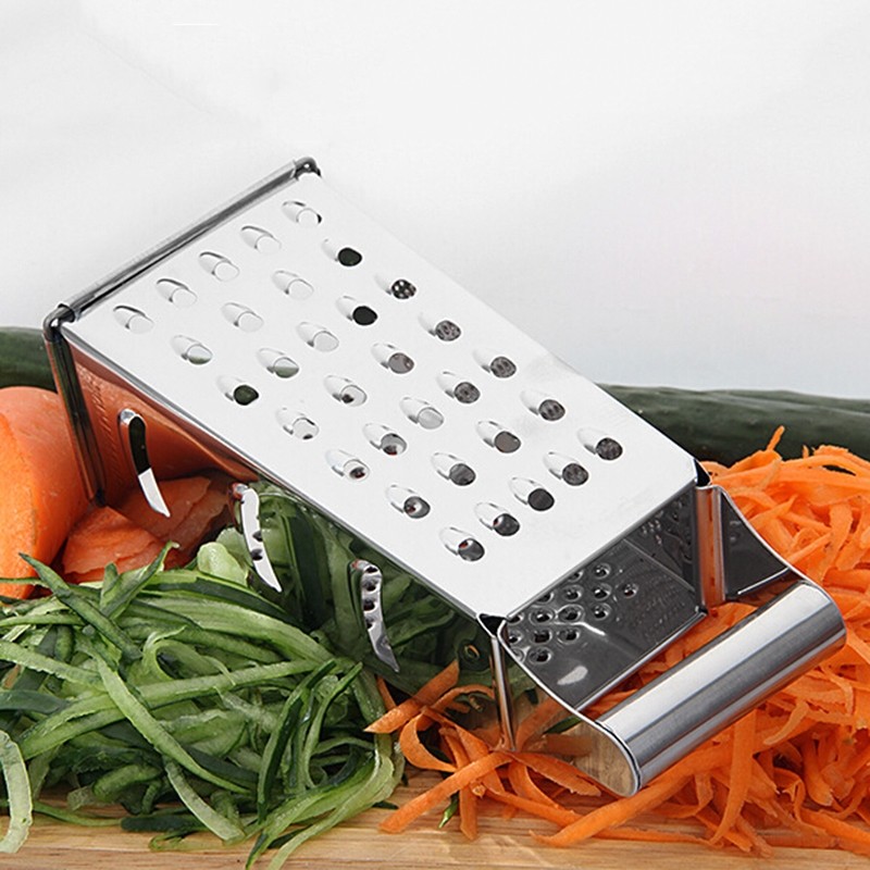 (ONMA) 4 Sided Stainless Steel Box Cheese Carrot Food Grater Shredder ...