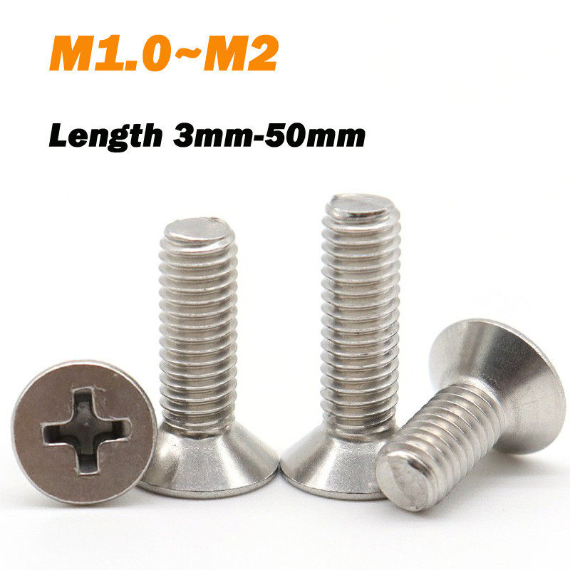 Screw M1 M1.2 M1.4 M1.6 M2 Length 3mm-50mm 304 Stainless Steel Cross ...