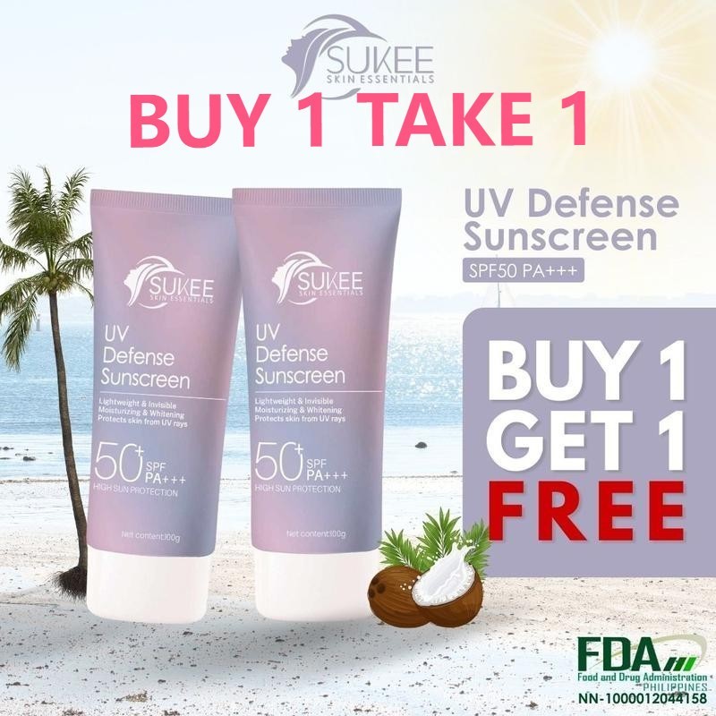 BI( BUY 1 TAKE 1) SUKEE 100g UV Defense Sunscreen. SPF50+ Light Weight ...