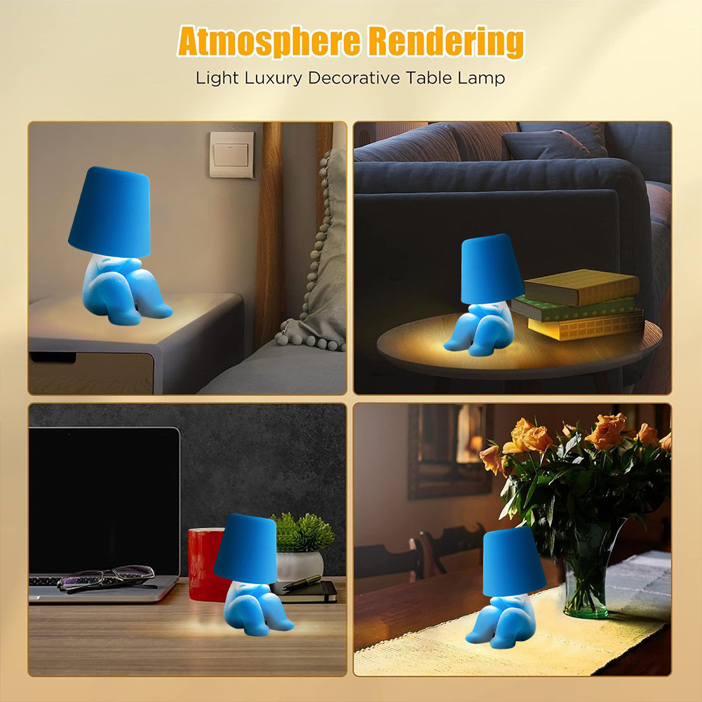 LED Little Man Lamp Atmosphere Light 3 Light Colors Touch Control for ...