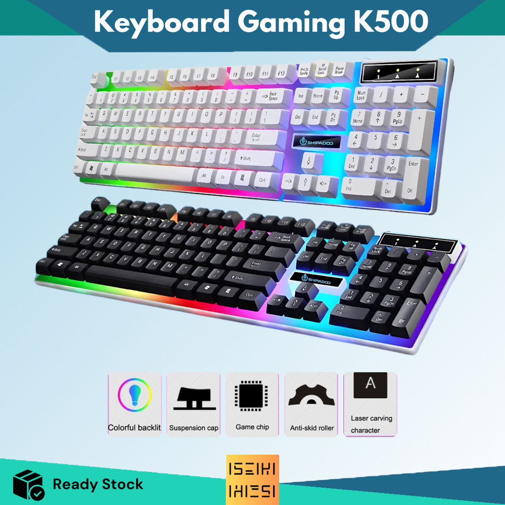 Iseiki Keyboard Backlight Set Gaming K500 RGB Floating Keypad Colorful ...