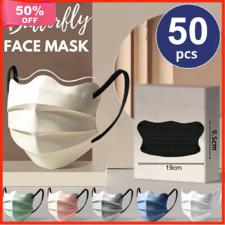 50pc 3D Face Mask Face-Lifting Butterfly Facemask V-shaped Mask Design ...