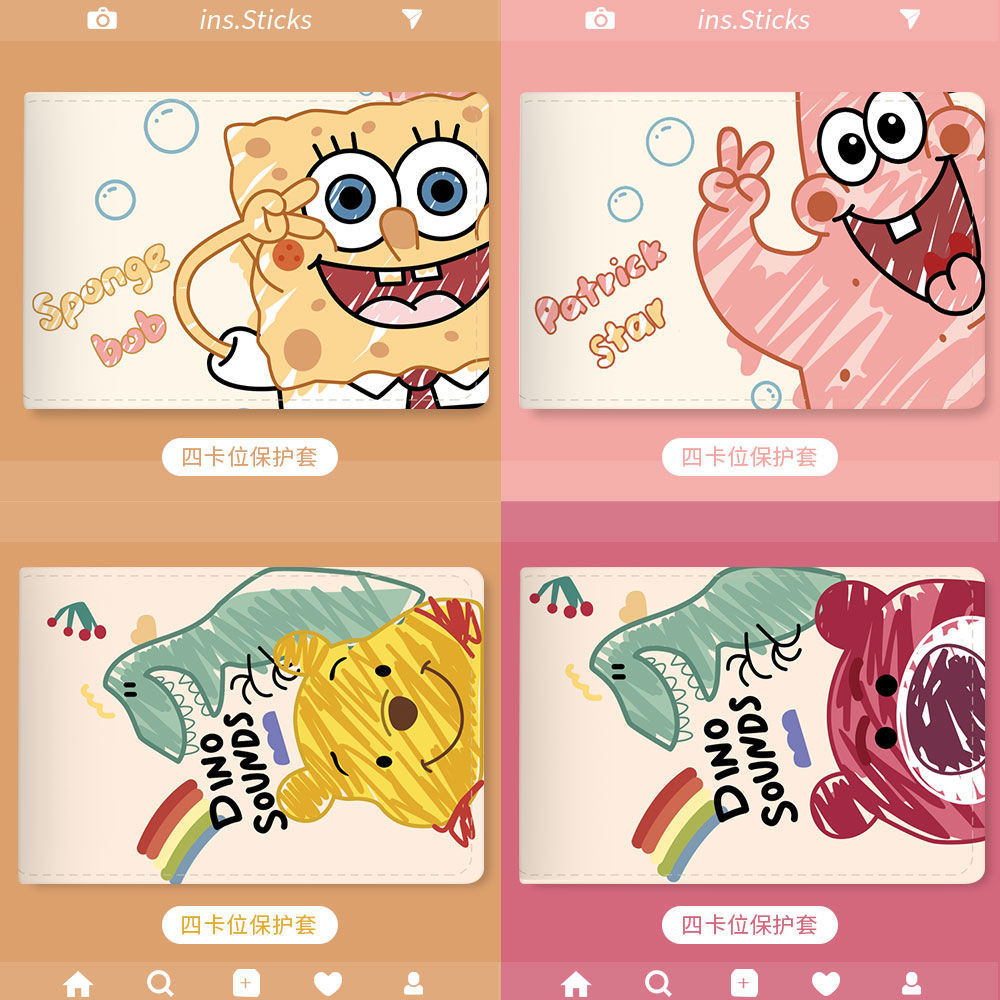 Cartoon Couple Driver's License Holder SpongeBob SquarePants Driving ...